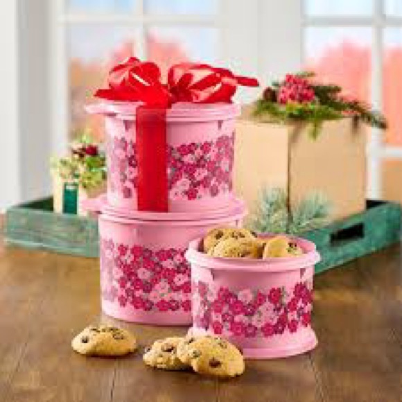 Tupperware | Kitchen | Tupperware Pink Harmony Stacking Canister Set ...